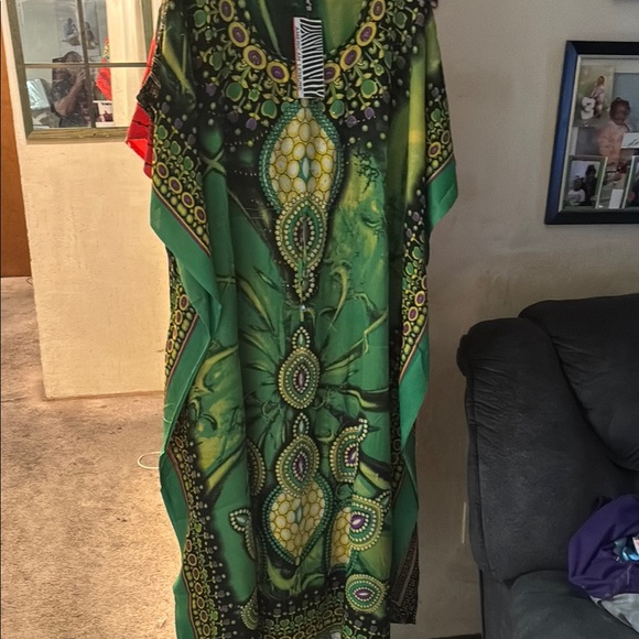 Dresses | Green Patterned Womens Kafan Dress | Poshmark
